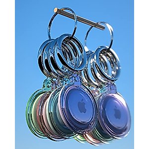 4 Pack Airtag Keychain Waterproof, Air Tag Holder for Apple Airtag GPS Tracker, Soft Full-Body Shockproof Apple Tag Case for Dog Cat Collar, Luggage, Keys (4 Holder+1 Lanyard)