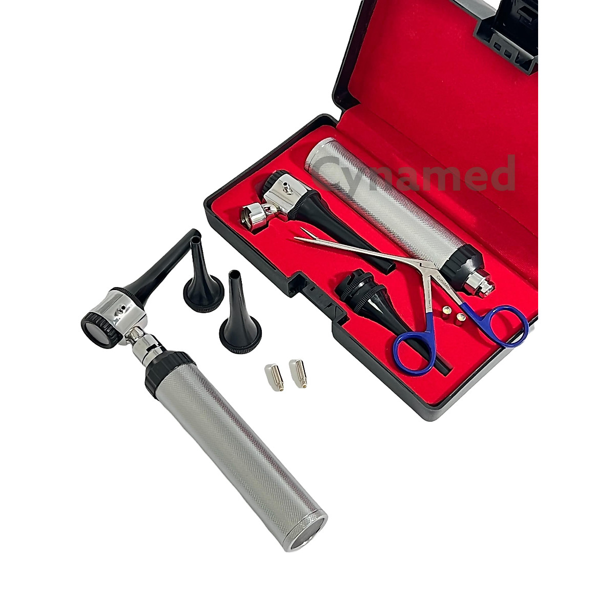New Led Lense Veterinary Operating Otoscope Kit Plus 1 Forceppk plus1 Bulb Cynamed