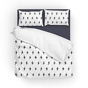 Find Sun Cover Set Twin Soft Polyester Bedding Cover Black Ink Spot Hand Drawn Lightning Icon 1 Duvet Cover and 1 Pillow Shams without Comforter