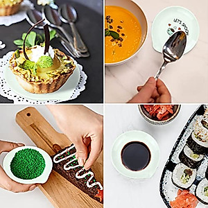 Spoon Rest Small Teaspoon Holder Ceramic Coffee Spoon Holder Coffee Bar Decor for Home Office Coffee Station (Let's Spoon)