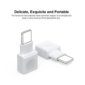 2Pack Cellphone Dock Extender Adapter Connector Seats Female to Male. Pass Video, Audio, Picture, Photo, Music, Data and Power Charger for Your Mobile. (White)