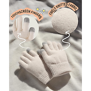 Toddler Beanie and Gloves for Boys Girls Kids Winter Hats and Gloves Set Baby Knit Beanies