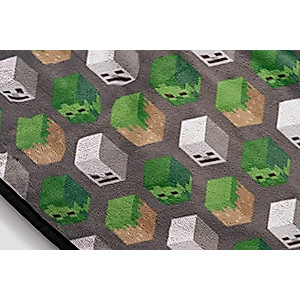 Minecraft Survive Throw Blanket - Measures 46 x 60 inches, Kids Bedding - Features Skeleton and Zombie - Fade Resistant Super Soft Fleece (Official Minecraft Product)