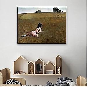 ZZPT Andrew Wyeth Christina's World Print Poster - Classic Art Poster - Canvas Print Wall Art Home Decor Unframed for Living Room Bedroom Office (12x16in/30x40cm)