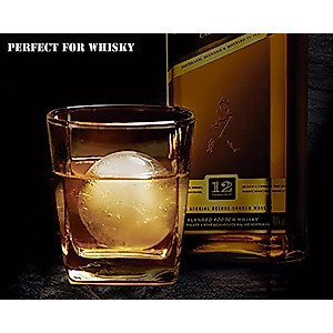 DAPOWER Ice Ball Maker Mold - Set of 2, Round Ice Cube Mold, 2.4 Inch Sphere Ice Cubes for Whiskey, Cocktails, Bourbon (2, White)