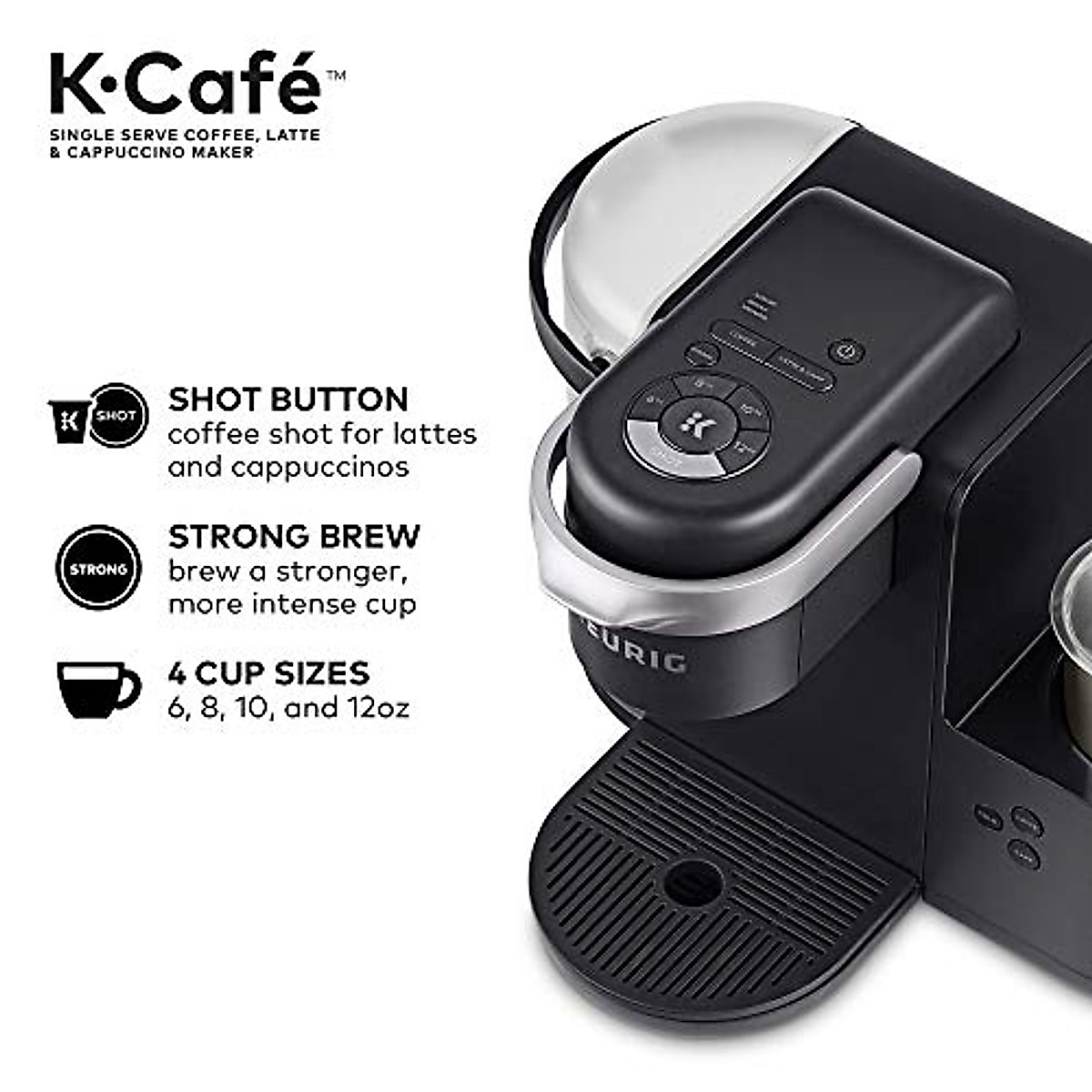 Keurig K-Café Single Serve & Carafe Coffee Maker with Starbucks Medium Roast Variety Pack, 96ct K-Cup Pods