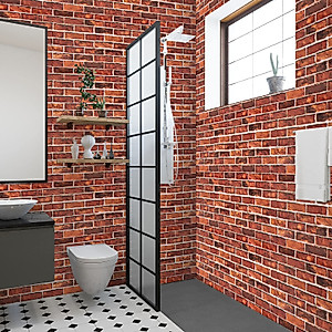Brick Wallpaper Peel and Stick Red Brick Wallpaper for Bedroom 17.7" X 118" Faux Brick Pattern Wallpaper for Fireplace Kitchen Accent Wall Home Decoration Party Brick Wrapping Paper Backdrop