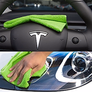 OxGord Microfiber Cleaning Cloth - 32 Pack of Thick, Lint-Free Soft Towels Best for Car Wash, Home Multi-Use, Kitchen Counter & Eye-Glasses Etc. Re-Washable Micro Fiber Rags Household Cleaner Supplies