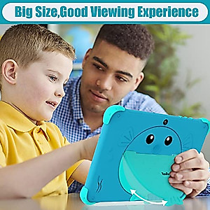 Kids Tablet 10 inch Tablet for Kids with Gamepad Case Included,Toddler Tablet 2GB 32GB WiFi Dual Camera HD Touch Screen Android 11 Kids Learning Tablet Parental Control YouTube ABC Mouse Blue
