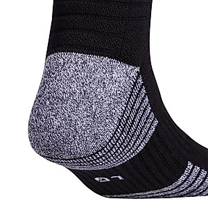 adidas 5-Star Team Cushioned Crew Socks (1-Pair), Black/White, Large