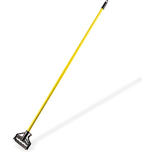 SPARTA 4166404 Spectrum Fiberglass Mop Handle With Quik-Release For Cleaning, Commercial, Residential, 60 Inches, Yellow