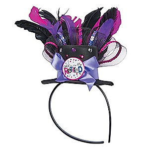 Multicolor Officially Retired Retirement Fascinator - 11" x 9.75"- Fun & Unique Party Favor - Perfect for Photo Booths, Costumes, and Celebrations, Pack of 1