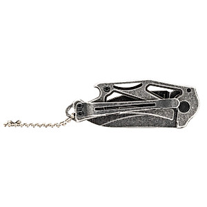 Smith & Wesson Stonewash 5.25in Stainless Steel Folding Knife with 2.25in Drop Point Blade and Handle for Outdoor Survival, Camping and EDC,Grey