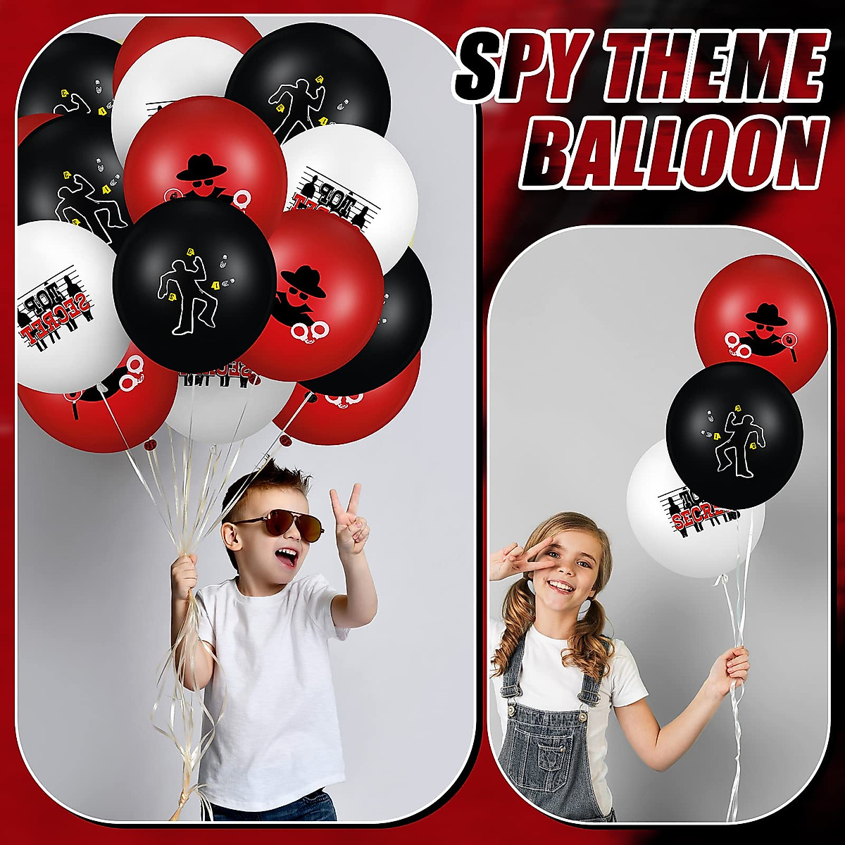 Liliful 60 Pcs Top Secret Spy Theme Balloon Detective Party Decoration ...
