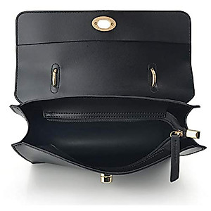 Women Chain Shoulder Handbag with Turn Lock Minimalist Flap Top Cross Body Bag Purse (Nude) Medium