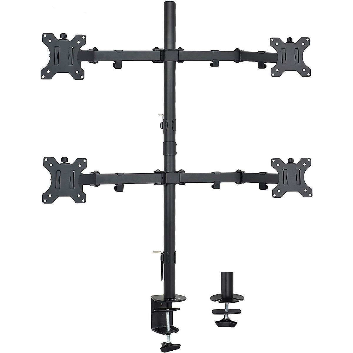 HP EliteDisplay E243 23.8 Inch IPS LED Backlit Monitor (1FH47A8#ABA) 4-Pack Bundle with Desk Mount Clamp Fully Adjustable Four Monitor Stand