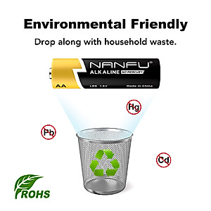 NANFU No Leakage Long Lasting AA 48 Batteries [Ultra Power] Premium LR6 Alkaline Battery 1.5v Non Rechargeable Batteries for Clocks Remotes Games Controllers Toys & Electronic Device