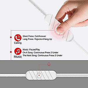 2 Packs of Black and Whlite Headphones, Stereo Wired Headphones Earbuds Sports Earphone with Microphone for Laptop Computer iPhone Samsung Huawei