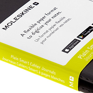Moleskine Paper Tablet Cahier Soft Cover Smart Notebook, Plain/Blank, XL (7.5" x 9.5") Black, Compatible w/ Moleskine Pen+ Ellipse (Sold Separately) & App & Organize Notes, 88 Pages