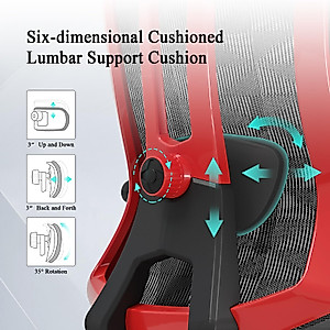 Fradiett Ergonomic Mesh Office Chair - Computer Chair with 3D Lumbar Support, Seat Depth Adjustable Desk Chair with Headrest, 3D Armrest, Ergonomic Gaming Chair for Home Office,Tilt Function