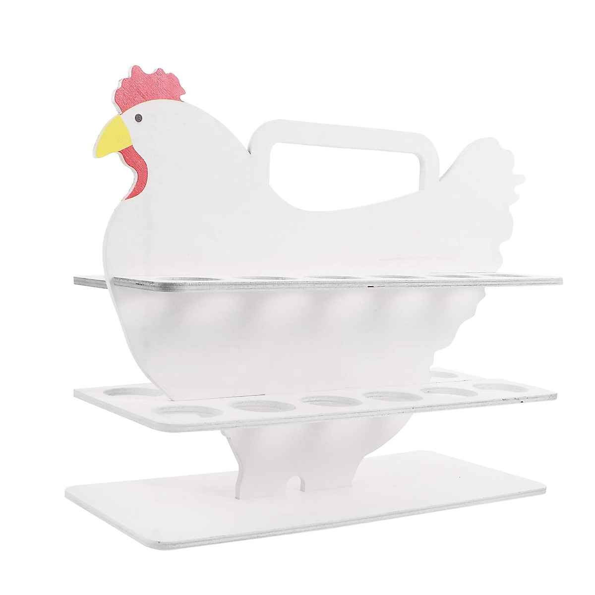 Hemoton 1pc Egg Rack Egg Tray for Refrigerator Wood Egg Tray Countertop Egg Dispenser Egg Dispenser for Refrigerator Decorative Tray Egg Stand Kitchen Supplies White Synthetic Wood Desktop
