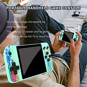 S5E5X Game Console for Kids G3 Handheld Game Console Horizontal Screen Retro Nostalgic Arcade Single Double 800 in One 3.5 Inch Large Screen Game Console Can Be Connected to The TV (Green)