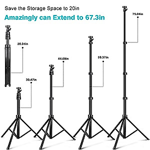 UBeesize 67" Phone Tripod&Selfie Stick, Camera Tripod Stand with Wireless Remote and Phone Holder, Perfect for Selfies/Video Recording/Live Streaming Black