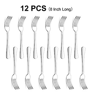 Dinner Forks Set of 12, ENLOY 8 Inches Food Grade Stainless Steel Silverware Forks, Table Forks, Flatware Forks, Flatware Cutlery Forks for Home Kitchen, Mirror Polished Dishwasher Safe