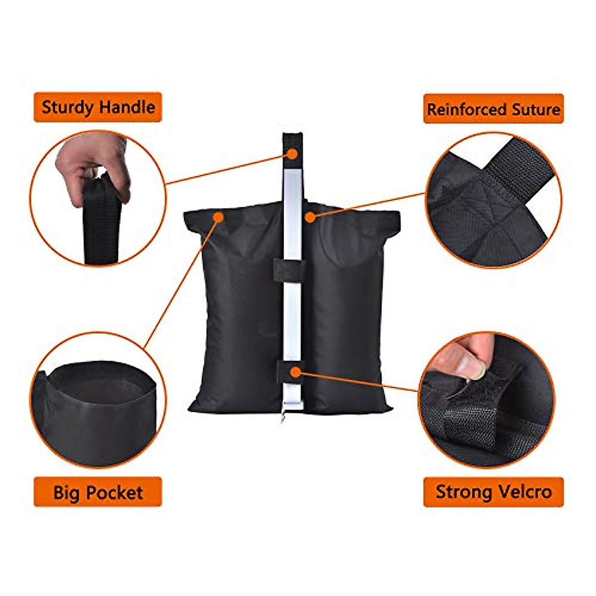 ZFZGFRCS Gazebo Weight Bags, Pop-up Canopy Weights Foot Bag, Heavy-Duty Sandbag Weight Bags for Pop up Canopy Tent Weighted Feet Bag (4 Pack sandbag). (4 Packs)