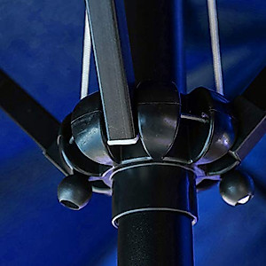 PatioFestival Double-Sided Outdoor Umbrella,15x9 ft Aluminum Garden Large Umbrella with Tilt and Crank for Market,Camping,Swimming Pool (Middle, Blue)