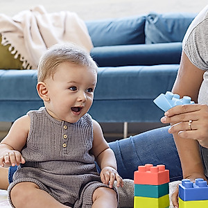 Infantino Super Soft Building Blocks, Easy-to-Hold for Babies & Toddlers, BPA-Free, Multi-Colored, 12-Piece Set