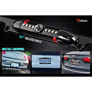 Backup Camera Car Dash Security Sensor Camera License Plate Frame Camera Car Rear View Camera Waterproof Backup Camera led Reverse Camera with 8 LED Night Version Auto Reverse