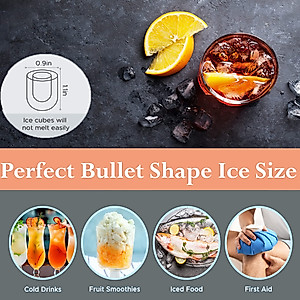 Vestynska 26lbs Ice Maker Countertop, Portable Machine, Self-Cleaning, 9 Cubes Ready in 8 Mins, Mini 1.5L Capacity, Compact Electric Maker, Scoop & Basket, Bullet-Shape, for Camping/RV/Party Black