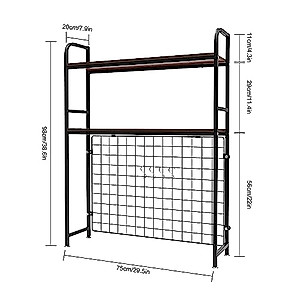 MhdunueSK Computer Desktop Bookcase,2 Tier Dorm Desk Hutch,Multipurpose Adjustable Dorm Desk Bookshelf for Home Dorm Office Supplies 29.5 * 7.9 * 38.6Inch (Black)