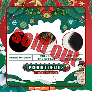 ENCHAN Christmas Door Mat Xmas Welcome Merry Christmas Non-Slip and Washable Winter DoormatParty Decoration Black Doormat Porch Entrance Mat 17x29 Inches