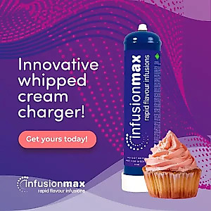 InfusionMax N2O Whipped Cream Chargers, Infusionmax Whip Cream Chargers for Whipped Cream Dispenser, Food Grade N20 Cartridges, Cylinder 615g Nitrogen Canister, 1L Nitrous Oxide Tank…