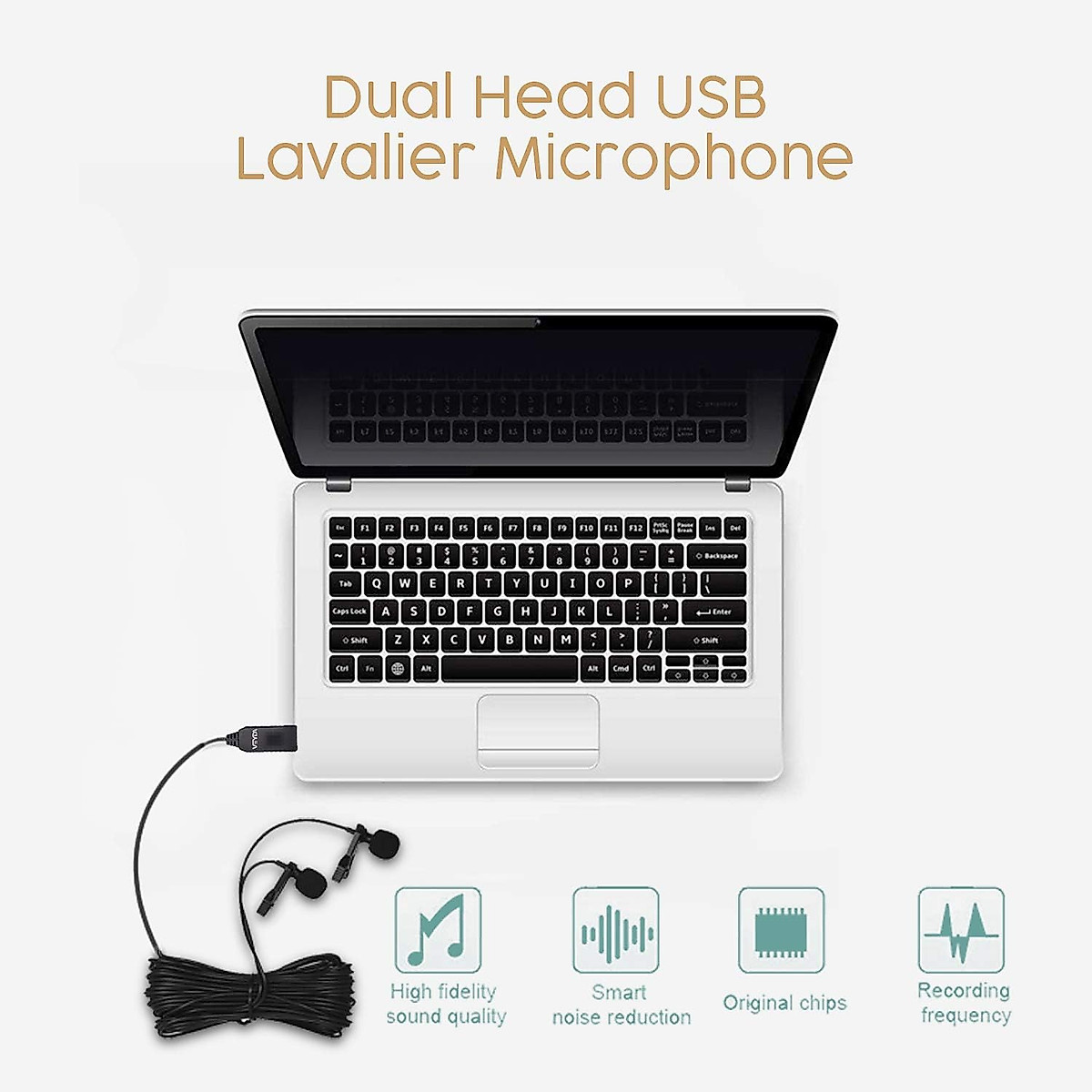 Cam Caddie VEYDA Dual USB Lav Mic - VD-LU2 Lavalier Lapel Clip-on Omnidirectional Condenser Microphone