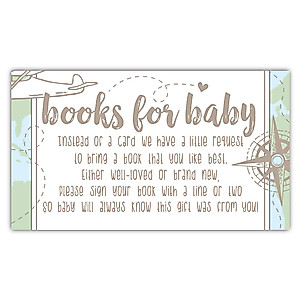 50 Adventure Books for Baby Shower Request Cards - Baby Shower Invitation Inserts