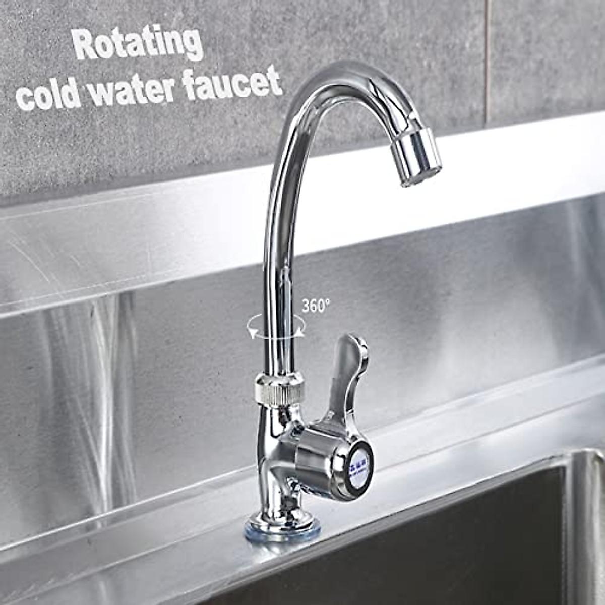 Commercial/Industrial Sink，2 Compartment Outdoor Garage Sink，Freestanding Kitchen Stainless Steel Sink w/Workbench & Storage Shelves, Prep & Utility Washing Hand Basin for Laundry. ( Size : 100*50*80+