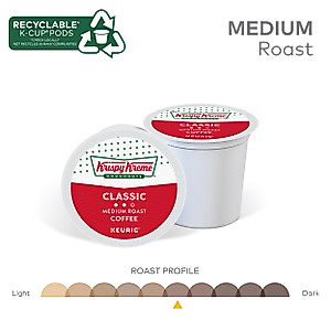 Krispy Kreme Classic, Single-Serve Keurig K-Cup Pods, Medium Roast Coffee, 12 Count (Pack of 6)