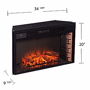 SEI Furniture 33” Widescreen Electric Firebox w/Remote Control, Black