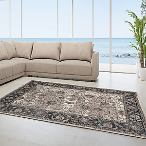 Linon Vintage Collection Isfahan Synthetic Rugs, 9' x 12', Gray