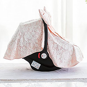 Baby Carseat Canopy Cover with Bow for Girls Boys with Bow Stroller and Cart Cover Carseat Nursing Cover for Newborn