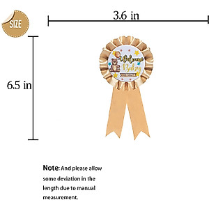 Welcome Baby Bear Tinplate Badge Pin, Baby Shower Award Ribbon for Mother and Father, Stain Brooch Button for Gender Reveal Party Decorations for Bear Baby Shower, Baby Sprinkle Theme...