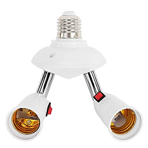 CLWHJ-360 Degrees Adjustable 2 in 1 E26/E27 Splitter Socket Adapter. E26/E27 Standard LED Bulbs 360 Degrees Adjustable 180 Degree Bendable Max Watt 120W (2 in 1)