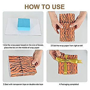 BEISHIDA 6 Styles Wrapping Paper Set-Straw ropes&Stickers&Double-Sided Tape& Bow-Gift Wrap Paper for Christmas, Birthdays, Party, DIY Decorations 6 Sheets Folded 20x28 Inches