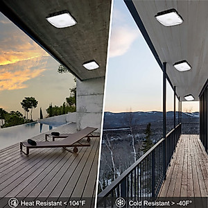 QiMH LED Canopy Light 40W, 9.4”x9.4” Square Ceiling Lights, UL Listed & DLC Qualified, 100-250W HPS/MH Replacement, 5450lm/5000K Daylight White IP65 Waterproof for Garage, Street, Area Lighting