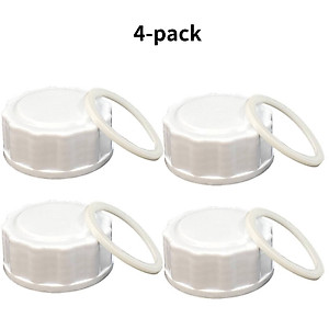 YeeBeny Baby Bottle Lid, Screw Lids Aka Travel Caps with Rewritable Sealing Disc Compatible with Avent Wide Mouth Bottles,Cap Replace Natural Bottle Sealing Ring and Sealing Disc, 4pcs Baby Bottle Cap
