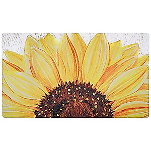 ASPMIZ Sunflower Doormat, Floral Area Rug Door Mat with Non Slip Backing, Decorative Entrance Mat for Indoor Outdoor, Welcome Doormat for Kitchen Bathroom Front Door Home Decor, 18" x 30"