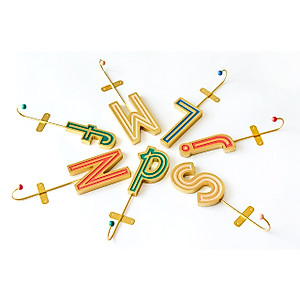 COLLECTIVE HOME - Monogram Wall Hooks, Wall Mounted Hooks for Hanging, Wood Letters for Wall Decor, Home-Bedroom-Livingroom Gold Decor, Decorative Wall Hangers for Coat, Scarf, Bag(P)